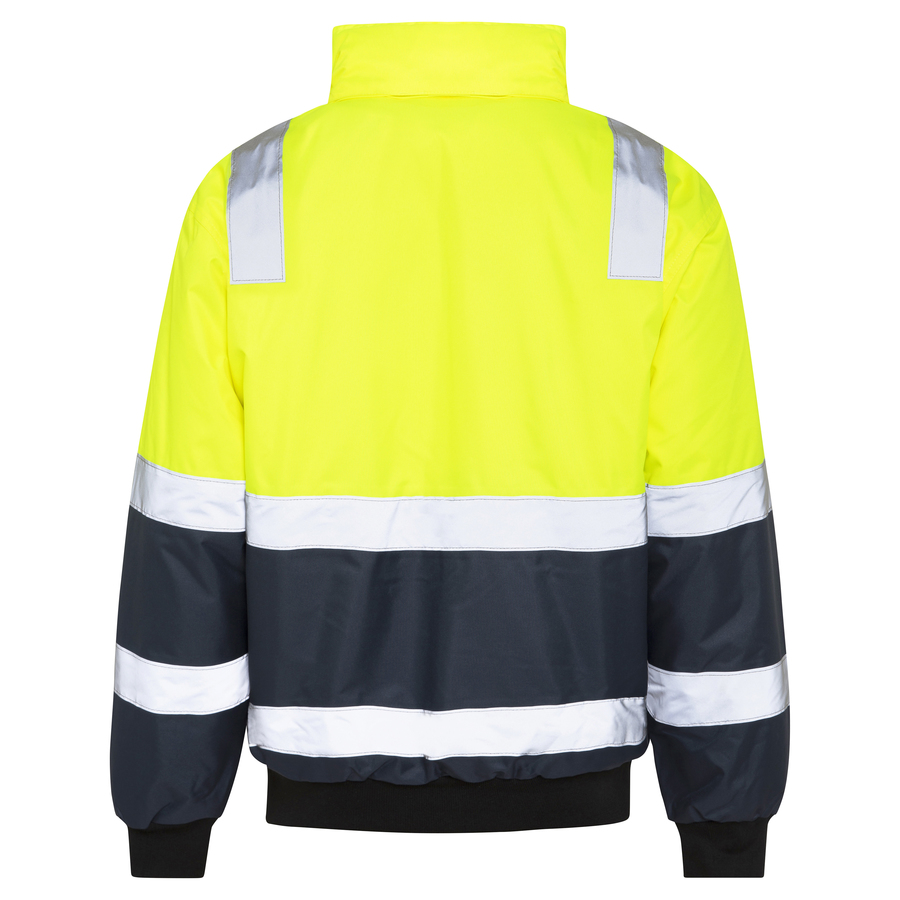 Taped Waterproof Hi Vis Bomber Jacket - Yellow/Navy
