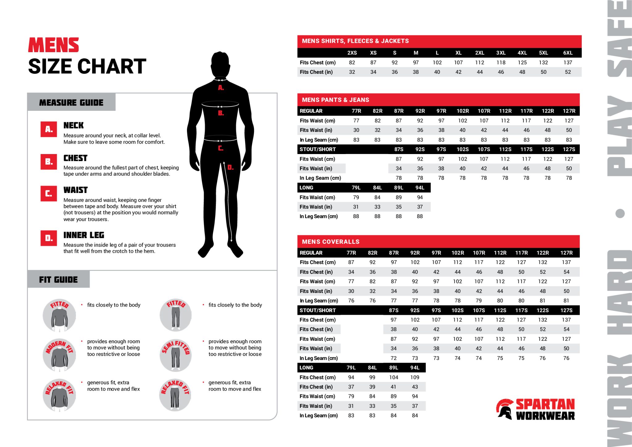 Size Chart - Spartan Workwear | Worksite-Ready Men & Womens Hi Vis Workwer
